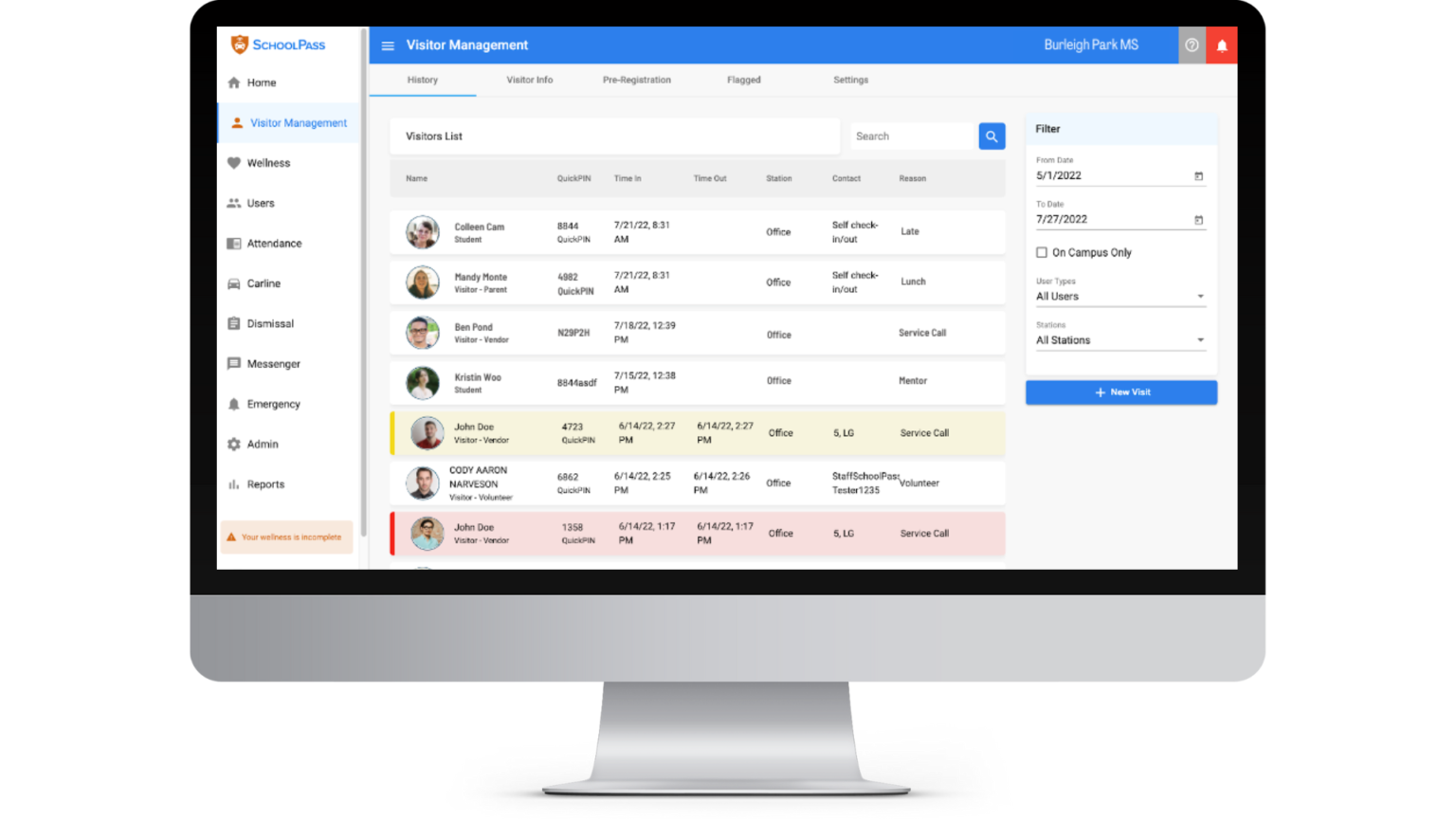 Visitor Management System for Schools - School Visitor Check In System